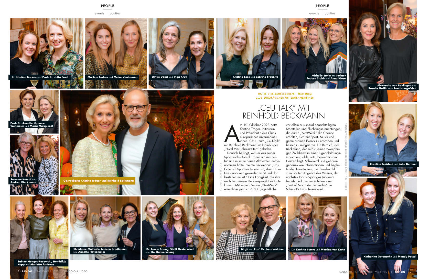 Presseartikel | TANGO Ausgabe 11-2023 Reinhold Beckmann