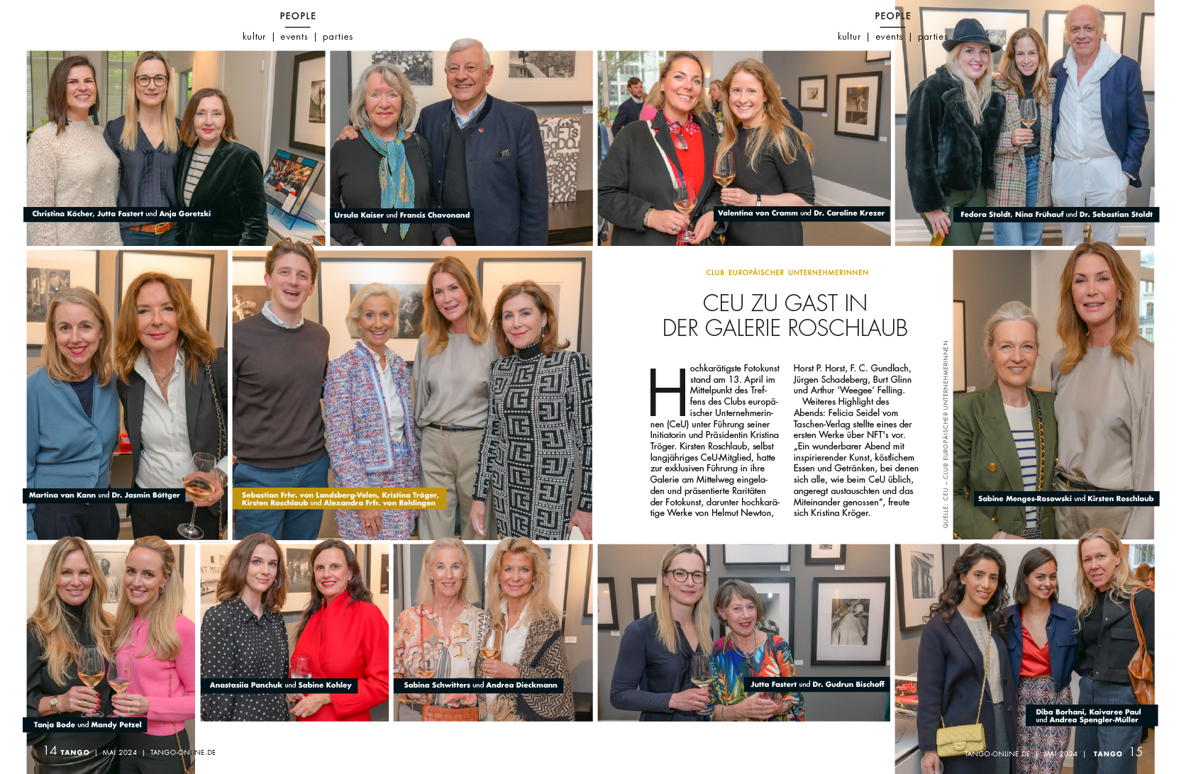 Presseartikel in TANGO Ausgabe 05-2024 - Galerie Roschlaub